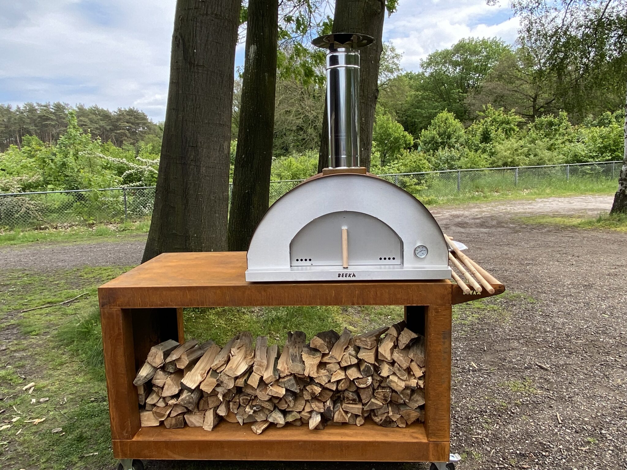 BEEK cortenstaal 90 pizzaoven - Buitenpizzaovenkopen.nl